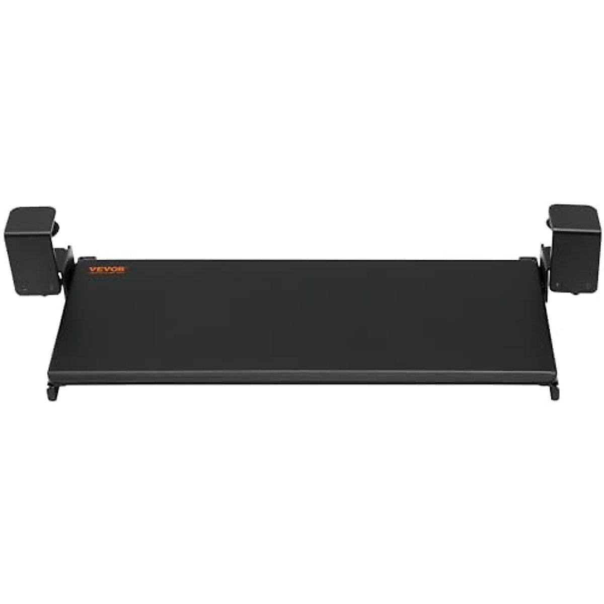 VEVOR Clamp on Keyboard Tray Under Desk, Desk Keyboard Tray Slide Out with Sturdy No-Drill C Clamp Mount, Large 26.8 x 11 inch Slide-Out Computer Drawer for Typing in Home, Office Work