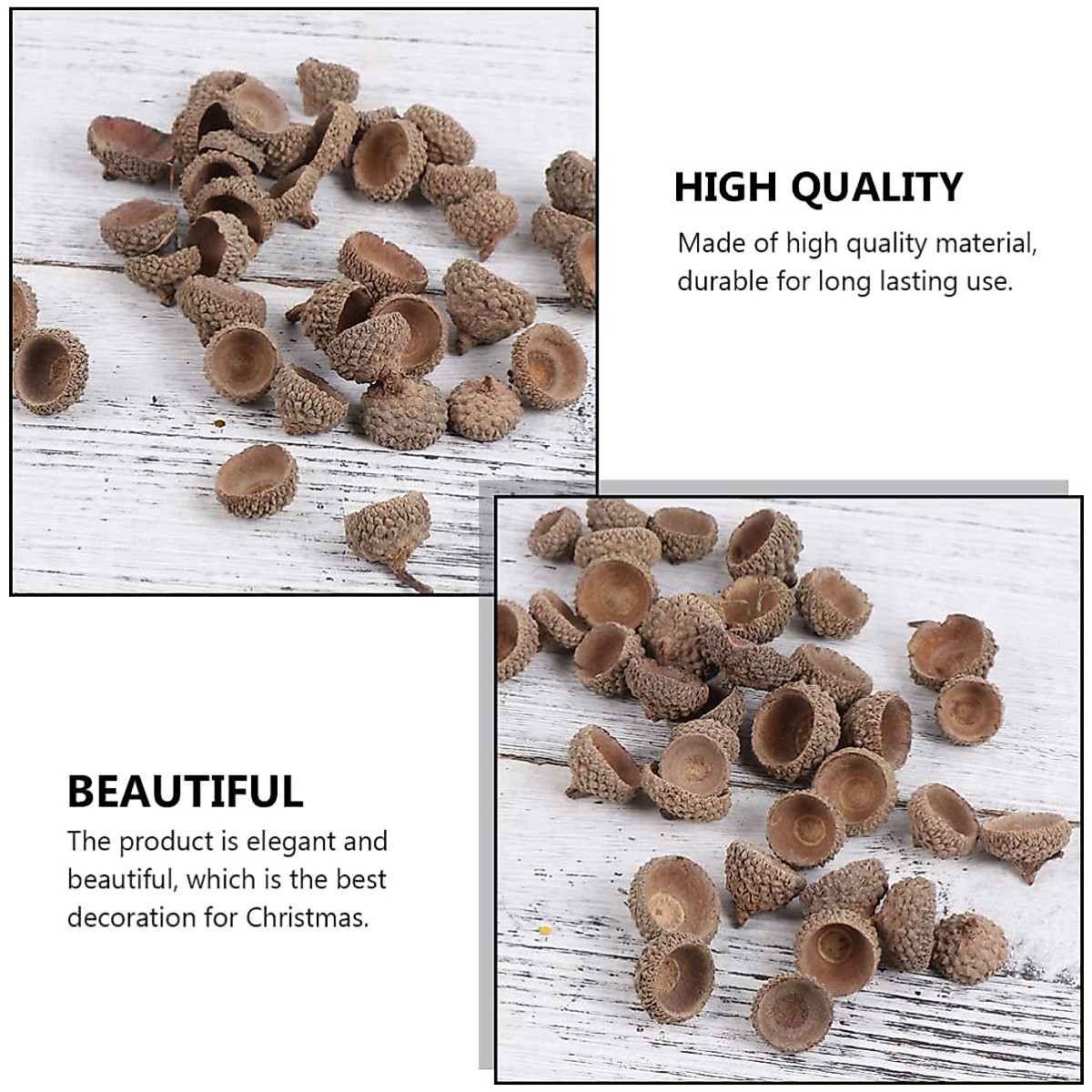 Yardwe Natural Acorn Caps Acorn Hats: 80Pcs Tops Small Fake Acorn Caps for Crafting Decoration DIY Christmas Weddings Crafts