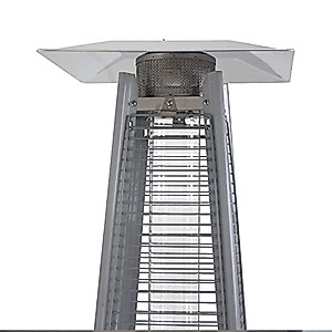 Touchstone Citadel™ 40,000 BTU Pyramid Outdoor Propane Patio Heater - 89 Inches Tall - Tempered Glass Quartz Tube - Built-in Tip/Tilt Auto Shut Off - Wheel Kit Included - 40001