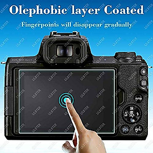ULBTER Screen Protector for Canon EOS M50 Mark II Camera & Hot Shoe Cover 0.3mm 9H Hardness Ultra-clear Tempered Glass Screen Protector,Anti-Scrach Anti-Fingerprint Anti-Dust Anti-Bubble [3 Pack]