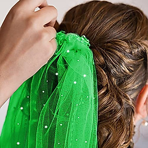 Outus Sparkling Christmas Glitter Tulle Roll Sparkling Tulle Ribbon 6 Inches by 25 Yards for Xmas Holiday Wedding Gift Wrapping Tutu Skirt, Birthday Baby Shower Party Decoration(Green)
