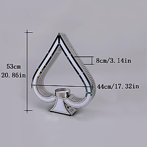 Lvrunben 7-Color Ace of Spades Champagne Bottle Presenter, Glowing Wine Bottle Display, LED Lighted Liquor Bottle Display Shelf for Commercial Home Bar Party Nightclub 20.86’’ High(7-Color)