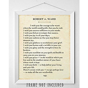 Robert Ward - I Wish You The Courage - Vintage Book Page Art Decor, School and Library Accessories, Inspirational Quote and Great for Classic Literature Book Lovers, 11x14 Unframed Print Poster