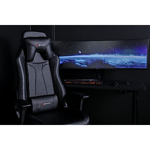 Arozzi - Vernazza Premium PU Leather Ergonomic Gaming/Office Chair with High Backrest, Recliner, Swivel, Tilt, Rocker, Adjustable Height & Adjustable Lumbar & Neck Support - Black - Red Accents