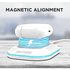 Galvanox Wireless Charger Designed for Airpods Pro and 2nd / 3rd Gen Models - Magnetic Charging Alignment, Softglow Power Indicator (White)