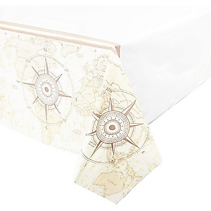 BLUE PANDA 170 Piece A New Adventure Begins Party Decorations for Baby Shower, Graduation, Serves 24 Includes Travel-Themed Plates, Napkins, Cups, Tablecloth and Banner