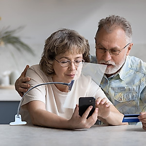 10"x6" Magnifying Glass with Clip Computer Screen Plastic Hands Free Large Magnifier for Low Vision Seniors, 4X Full Page Magnifying Glass with Flexible Gooseneck for Reading Books, Sewing, Crafts