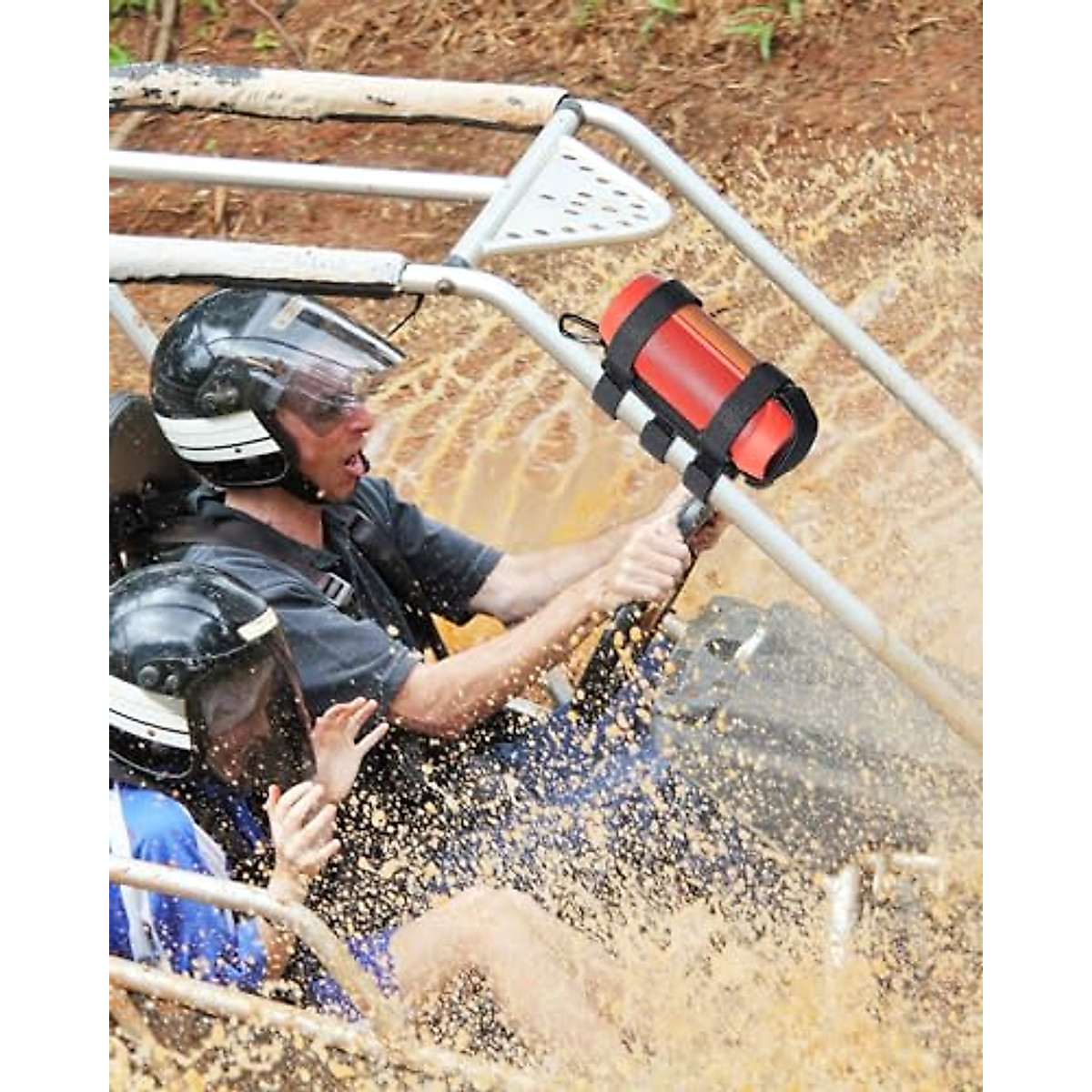 GOFORWILD Portable Speaker Mount, Waterproof Speaker Strap for Bluetooth Wireless Speakers, Compatible with Golf Cart Railing/Bike/Moto/Boat/ATV,Black