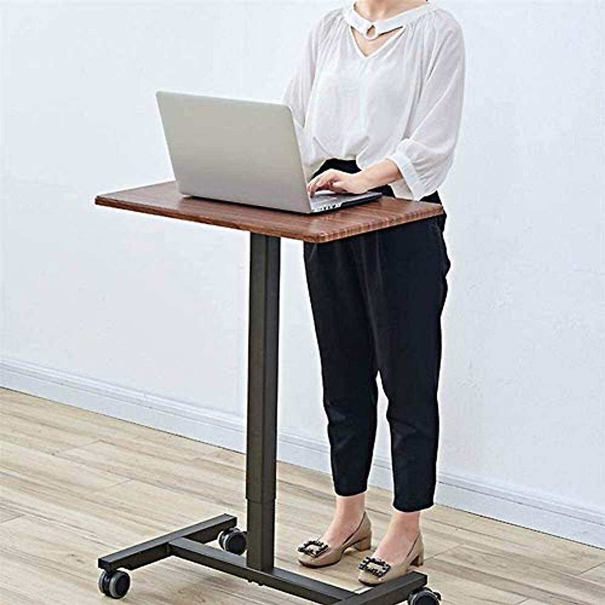 MObyat Lectern Podium Stand,Podium Laptop Computer Mobile Desk Cart Height-Adjustable Portable Presentation Podium Church Lecture Stand Brown Presentation Lectern