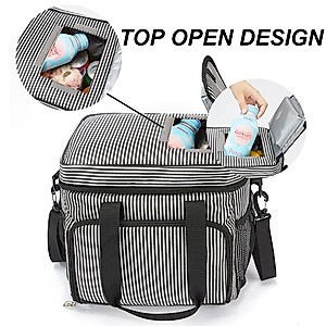 MOV COMPRA 15L Insulated Lunch Bags for Men, Leakproof Lunch Box for Adults, Mens Lunchbox for Work,Picnic,Camping. (24-Can(Black))