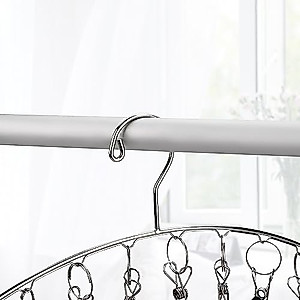 Toplife Clothes Hanger with 10 Clips, Stainless Steel, Windproof, for Drying Socks, Bras, Underwears, Baby Clothes, Hats, Scarfs, Towels, Pants and Gloves, Set of 2