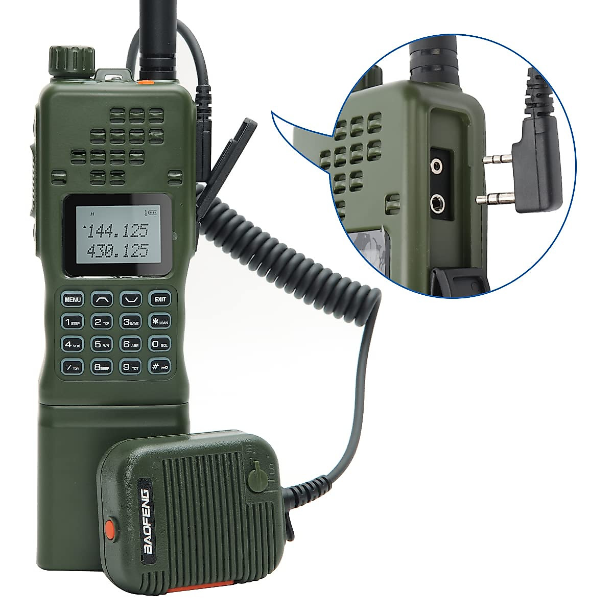 Baofeng AR-152 Tactical Speaker Mic Shoulder Microphone Volume Adjustable Military Grade Handheld Speaker for BaoFeng UV-5R UV-82 BF-888S RETEVIS TYT Pxton BTECH Kenwood Radios