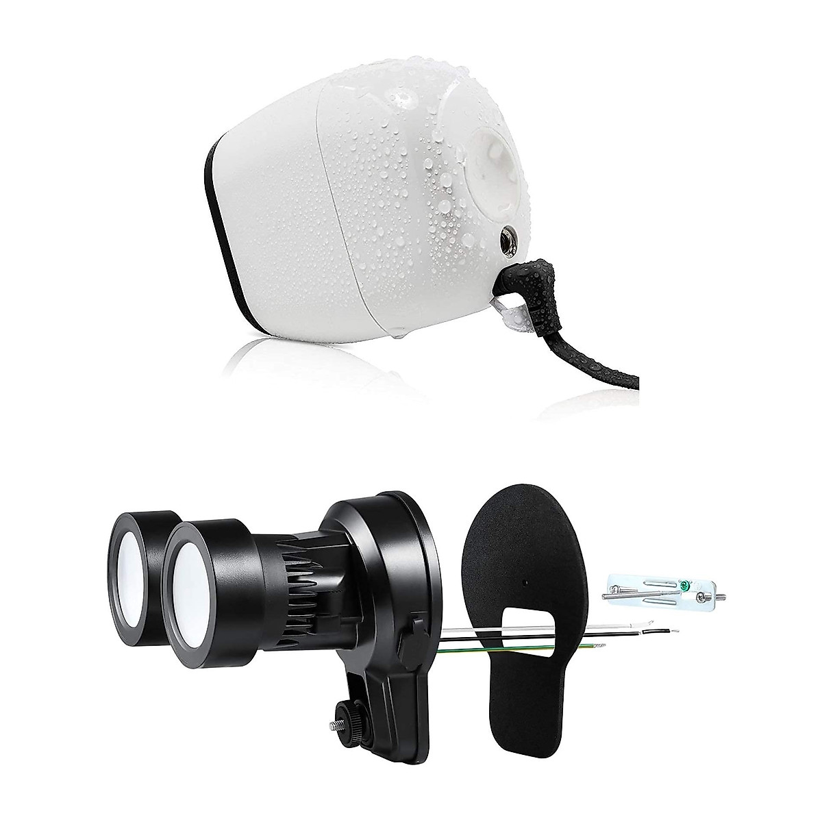 Wasserstein 3-in-1 Wired Floodlight, Charger and Mount Compatible with Arlo Pro & Arlo Pro 2 Only - 2000 Lumens Powerful Floodlight (Black) (Arlo Pro/Pro 2 NOT Included)