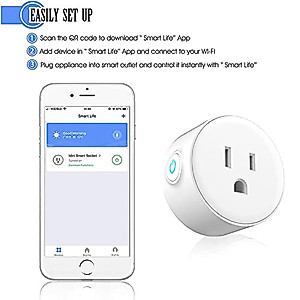 WiFi Smart Plug for Alexa,Eessley Mini Wireless Mini Remote Control Outlet with Timing Function,Compatible with Amazon Alexa Google Home,Echo Dot and IFTTT, No Hub Required Smart Socket - 4 Packs