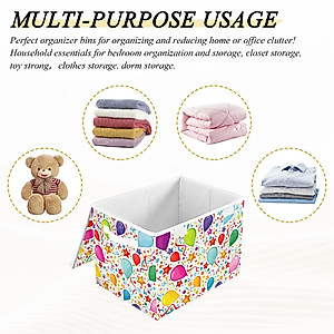 Birthday Party Colorful Balloons Storage Bins with Lids Storage Containers Cubes Box Collapsible Closet Organizer Fabric Storage Basket for Bedroom Clothes Office Shelves Nursery Gifts Home Decor