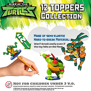 Teenage Mutant Ninja Turtles Toppers, 12 Pieces Deluxe Pack - for Writing, Party Decor, Toppers Gifts playable Figures, Ninja Turtle Party Supplies – Quality Gifts for Ages 3+ by PMI