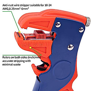 BOENFU Automatic Wire Stripper and Cutter, 2 in 1 Heavy Duty Wire Stripping Tool Adjustable Eagle Nose Wire Stripper for Electronic and Automotive Repair (7-Inch)