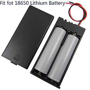 QY 3Set Black 18650 Lithium Battery Holder Case Storage Box with Thicker Wires and ON/Off Switch