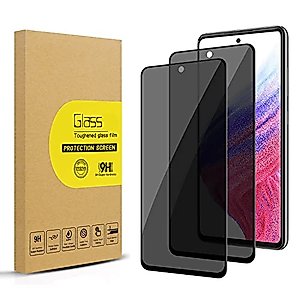 Lokyoo 2 Pack Privacy Screen Protector for Samsung Galaxy A53 5G/ A51 5G/ A52 4G/ A52 5G/ A52s[Anti-Spy Tempered Glass], Ultra HD, Anti-Scratch, Bubble-Free, Easy Install 9H Protective Glass Black