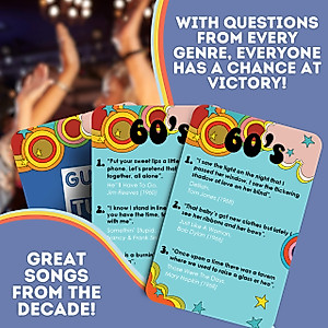 Boxer Gifts Sixties Guess That Tune Music Card Games for Adults and Families | Song Lyrics Game Night - Name The 60’s Song for Music Lovers & Sixties Trivia Themed Nostalgia Gift