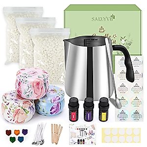 Candle Making Kit, Full Set - Soy Wax, Candle Wick, Stirring Spoon, 4.4 oz Candle Jar & More - DIY Starter Scented Candles Making Kit