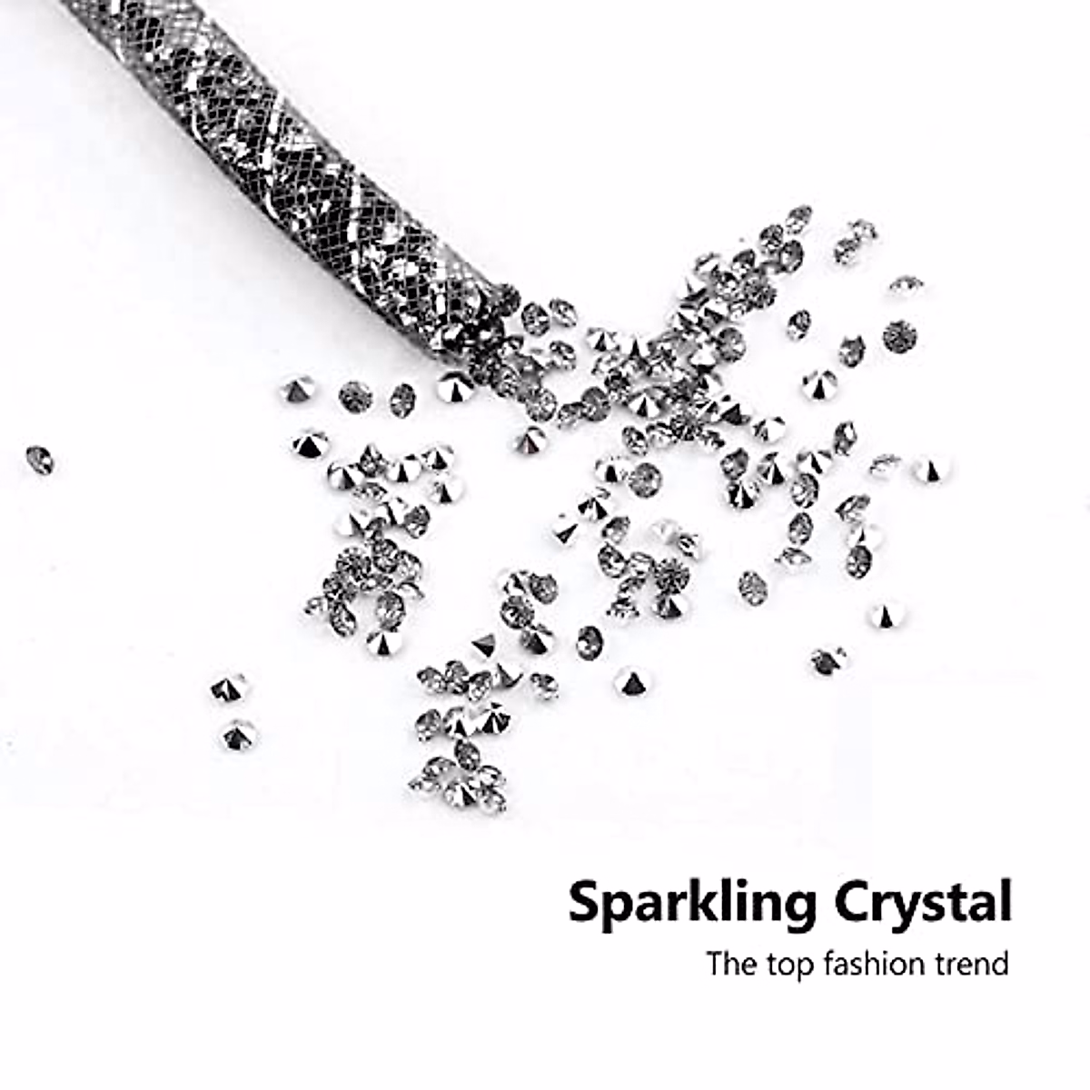 Jawmoy Pack-1 Bling Car Keychain, Rhinestones Keychain Accessories, Metal Crystal Key Chain Ring (Black)