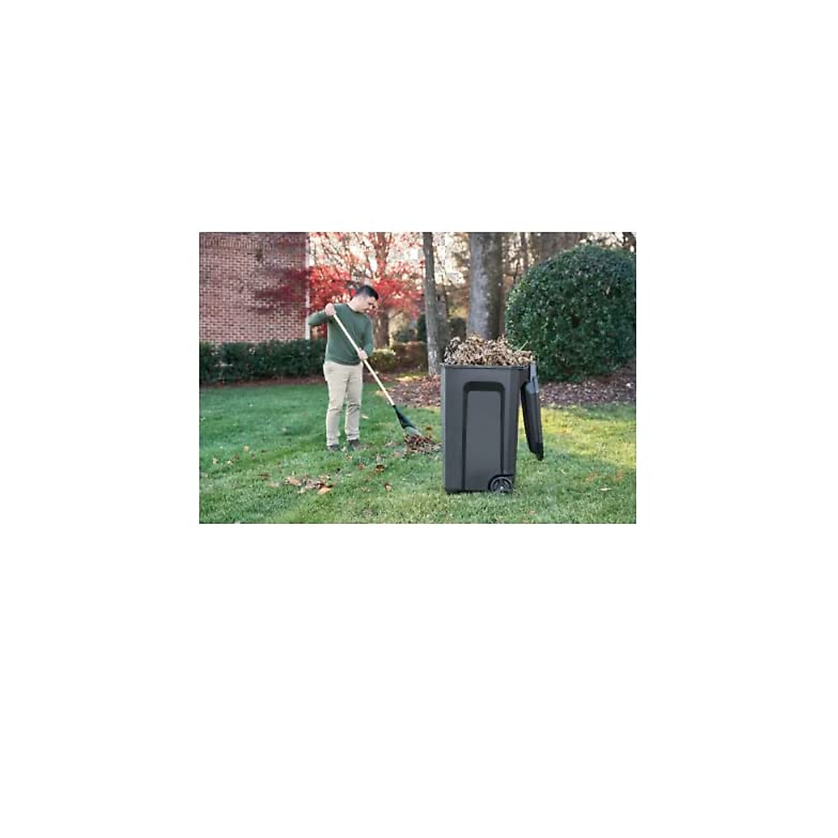 50 gal Roughneck Wheeled Plastic Garage Trash Can, Black