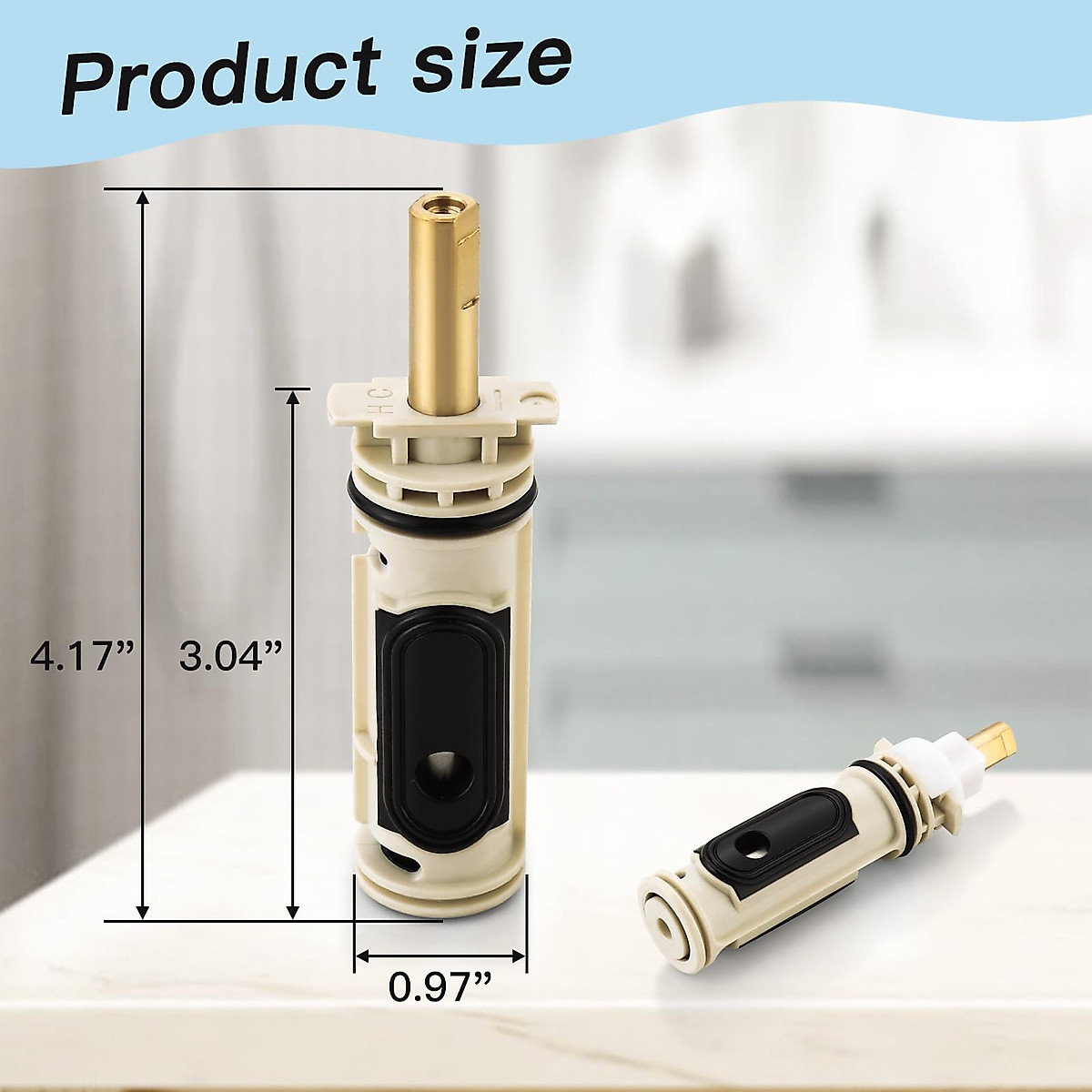 1222 Replacement Cartridge Compatible with Moen 1222 1222b Faucet Cartridge, Tub Shower Cartridge Replacement Part, Durable Brass & Plastic