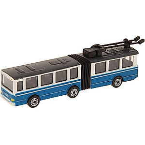 Trolley Bus Toy - 1:144 Scale Diecast Metal Model Russian Soviet Classic City Trolley Bus - Collectible Vintage Vehicle Pullback Toy Car Buses