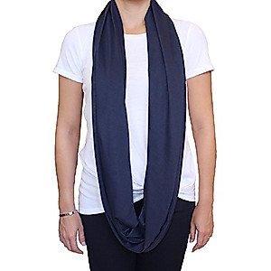 2pk LK Baby Infinity Nursing Scarf Breastfeeding Cover Ultra Soft (Grey/Navy)