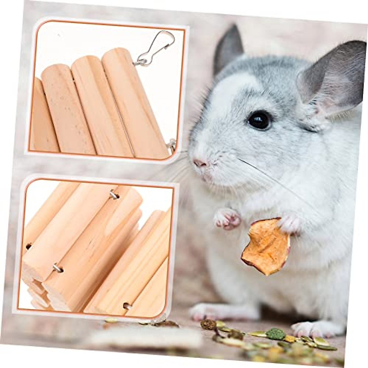 Balacoo 4pcs Hamster Log Ladder Pet Guinea Pig Toys Chew Toys Wooden Hamster Toy Ladder Toy Hamster Tunnel Chinchilla Toys Toys Wooden Toys Hamster Ladder Bridge Rabbit The