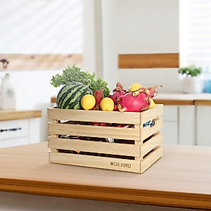 WUERMU Wooden Crates are Suitable for Storage, Milk Crates, Wine Crates, toy Crates, Display and Decoration, Camping, and Other Purposes. They are Sturdy and Durable, set of 2 Length of 17.7 inches.