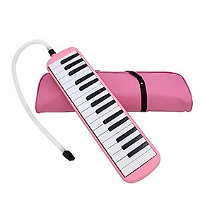 Melodica 32 Key Pianica Portable with Carrying Bag Short and Long Mouthpieces for Beginners Kids Gift