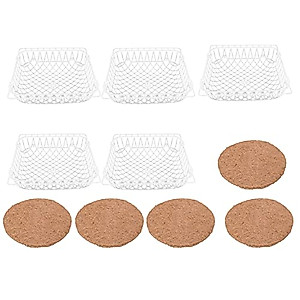 Happyyami 5 Sets Pigeon nest with Brown Cushion Pigeon Bird Pigeon Nesting Bowls Plastic Bird Multipurpose Tool pet Bird Accessories Multi-Function Breeding Nest pp White Incubator Birdcage