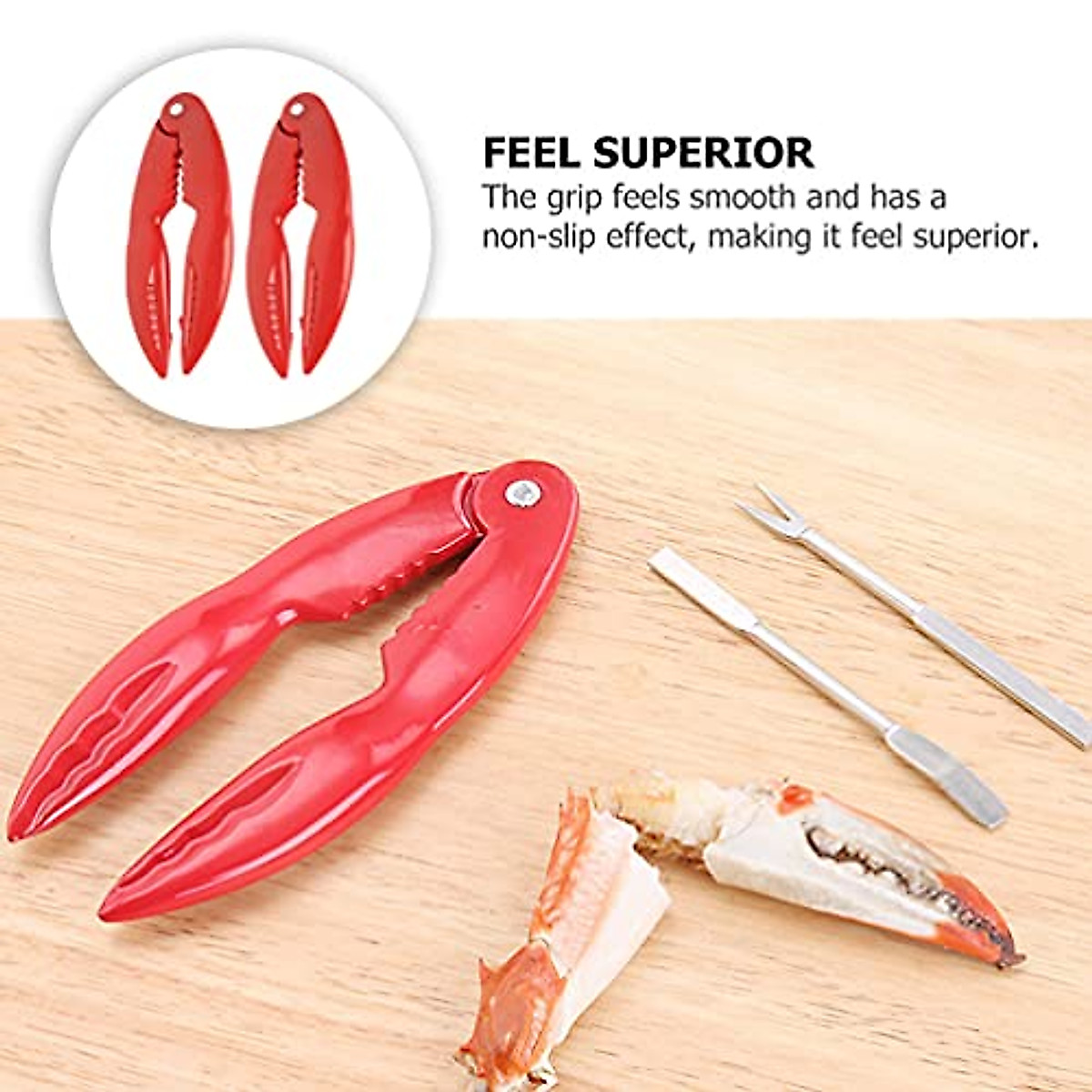 Happyyami 2Pcs Crab Clamp Lobster Clip Stainless Steel Multifunctional Peeler Seafood Tool Crab Eating Gadget Seafood Sheller Metal Spoons Kitchen Gadget to Open Aluminum Alloy Juicer