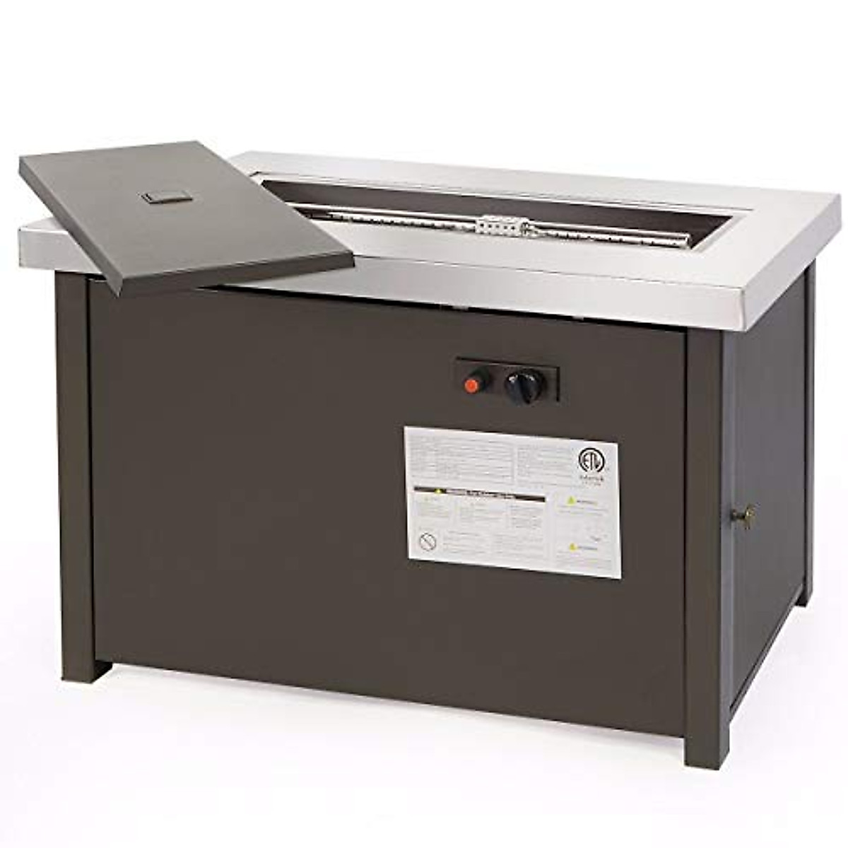 Barton Outdoor Propane Gas Fire Pit Patio Garden Flame w/Firepit Heater Weather Cover, ANSI Certificated 50,000BTU