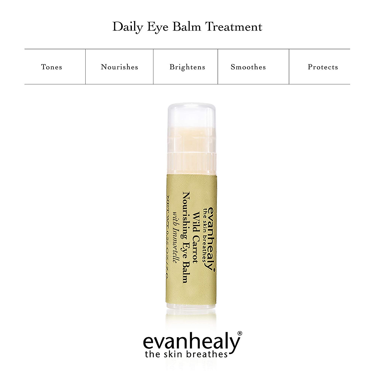 evanhealy Wild Carrot Immortelle Eye Balm | Organic Travel Moisturizer Stick | Hydrating Balm to Brighten Skin Around Eyes, Face, & Body | On the Go Moisturizer