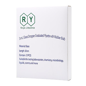 Glass Pipette Dropper with Red Rubber Cap Dropping Pipet Liquid Essential Oil Transfer 10 Pcs