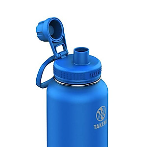 Takeya Actives Insulated Stainless Steel Water Bottle with Spout Lid, 32 Ounce, Cobalt