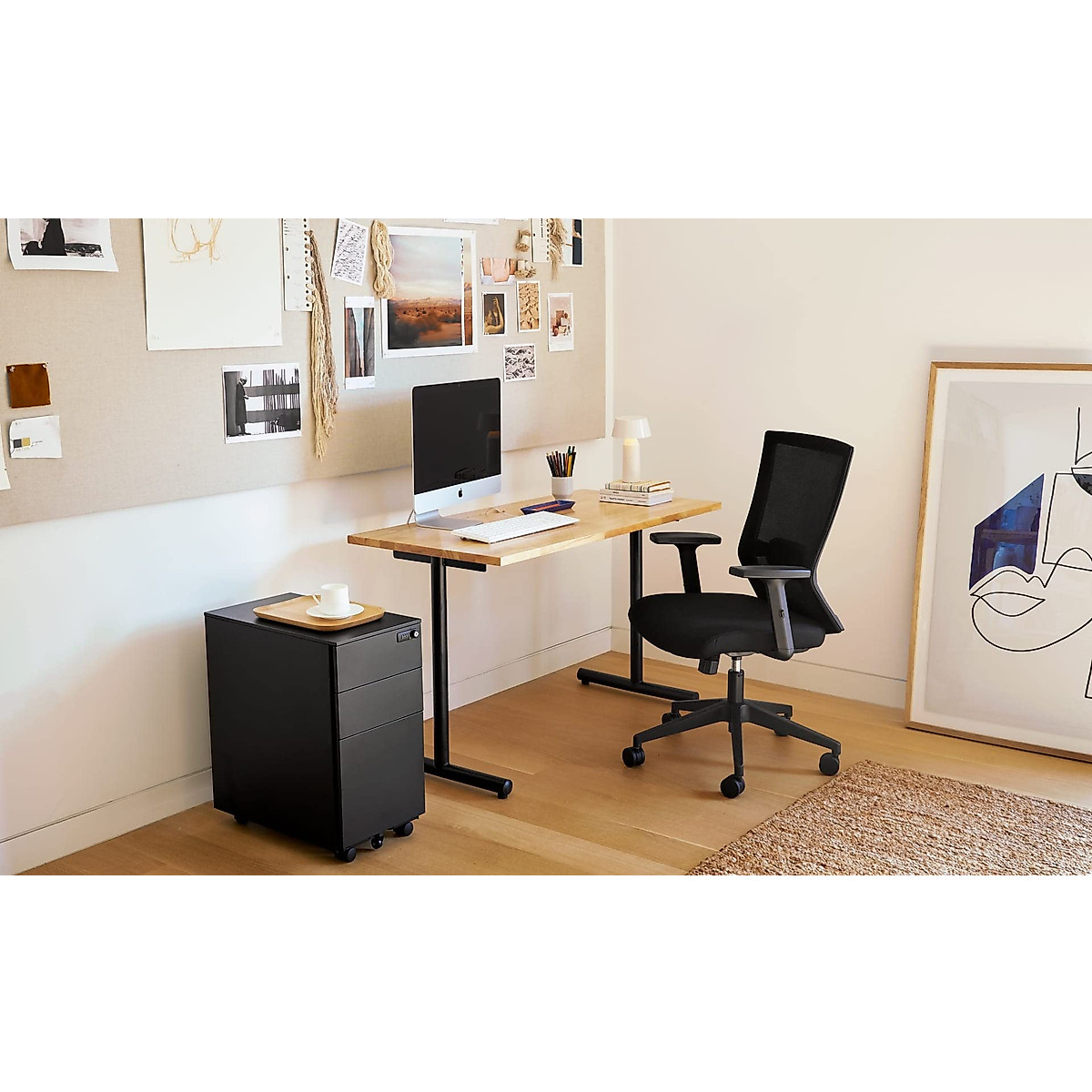 WeWork We Work Office Chair with Adjustable Arms and Lumbar Support, in Black