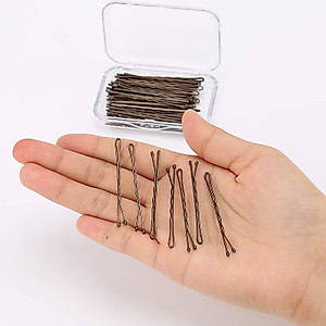 AIEX 50Pcs Hair Pins Kit Hair Clips Secure Hold Bobby Pins Hair Clips for Women Girls and Hairdressing Salon (Brown)