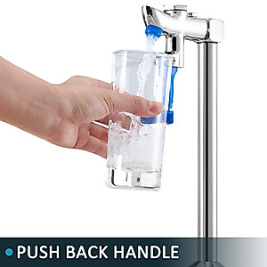 Favorpo Glass Filler 10 Inches Deck Mount Faucet Glass Filling Station Water Station for Restaurants Kitchen Bar G1/2" Male with 3 Connector Adapter Brass Structure