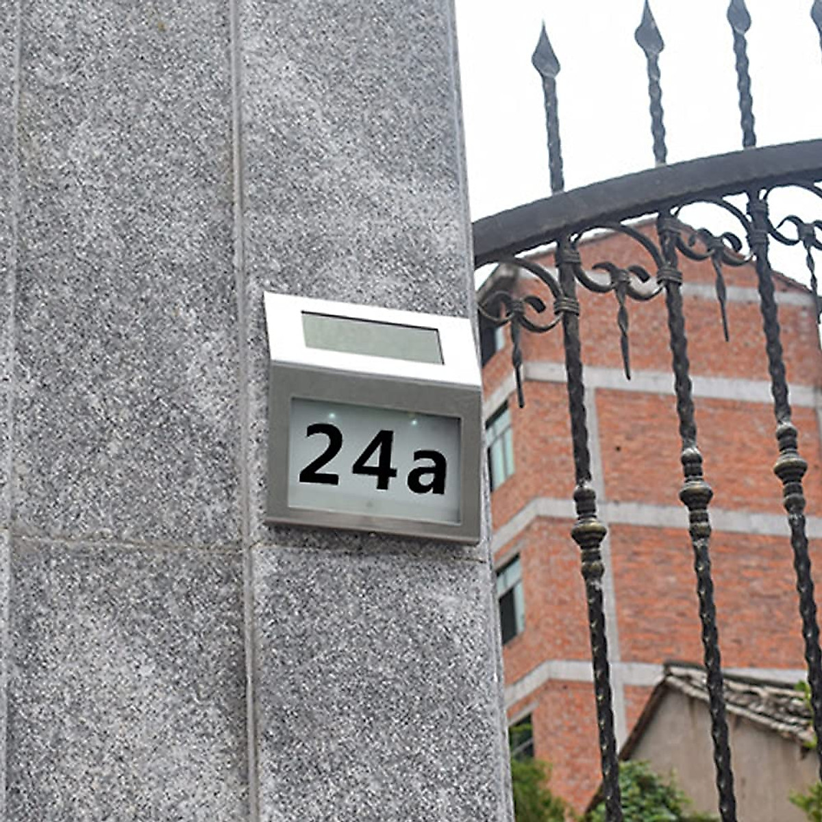 HUMINGG Solar Lights Outdoor Solar Lamp House Number Sign Lighted LEDs Doorplate Number Light for Home Street Solar Garden Light