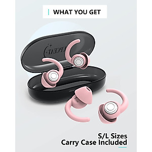 Ear Plugs for Sleeping Noise Cancelling & Reduction Silicone, 2 Pairs Reusable Sleep Ear Plugs,Hearing Protection Earplugs Sound Blocking for Concerts,Motorcycle,Work(Pink)