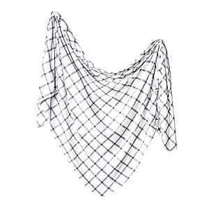 Large Premium Knit Baby Swaddle Receiving Blanket "Ledger" by Copper Pearl