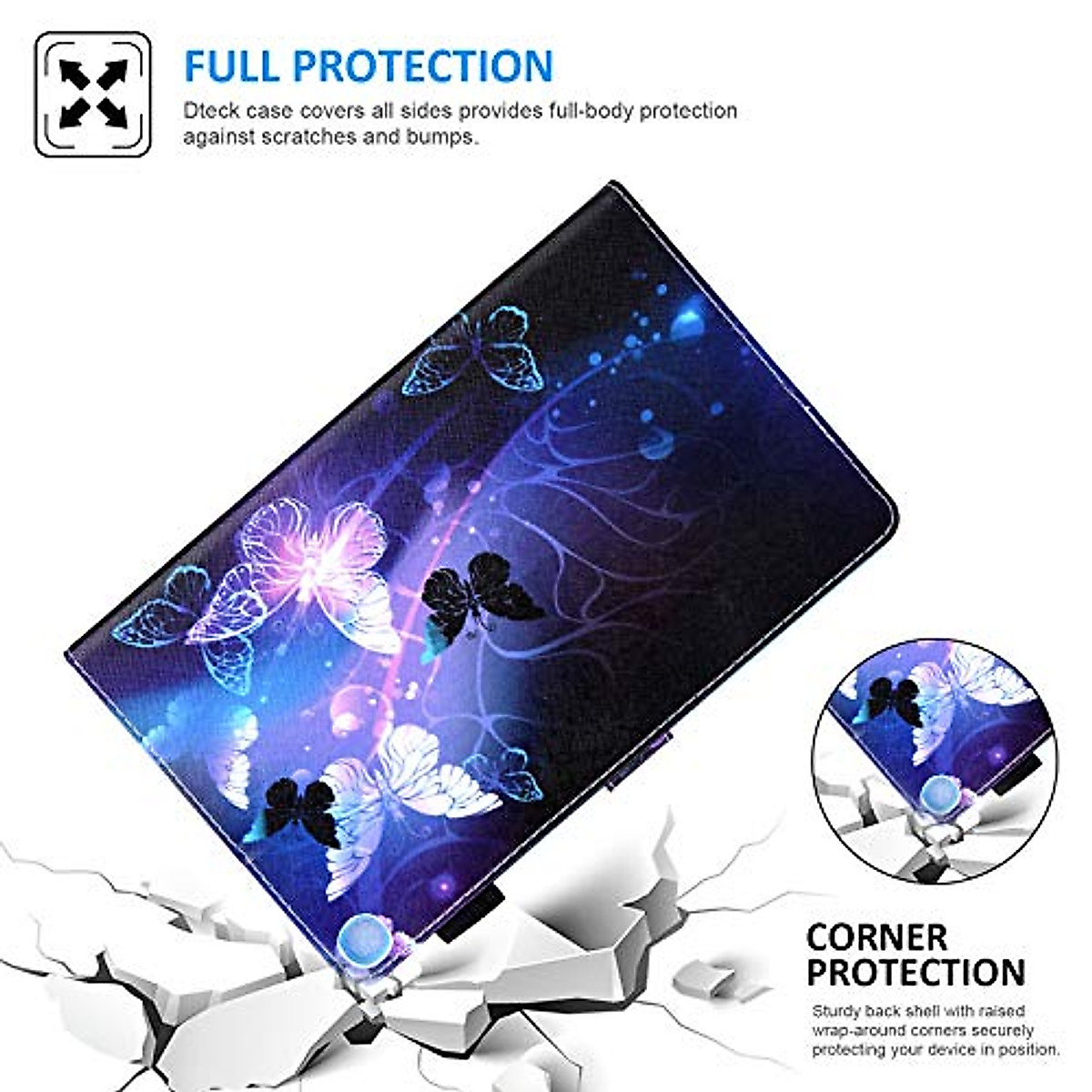 Galaxy Tab A 8.0 2019 Case,T290 T295 Cover, Dteck Multi-Angle Viewing Stand Flip Shell Wallet Case for Samsung Galaxy Tab A 8.0 inch 2019 Released Model SM-T290 / SM-T295 / SM-T297, Twinkle Butterfly