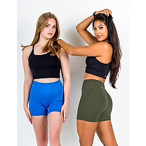 CELER Womens Workout Shorts Seamless Scrunch Butt Gym Shorts High Waisted Yoga Athletic Booty Shorts, 01 Army Green L