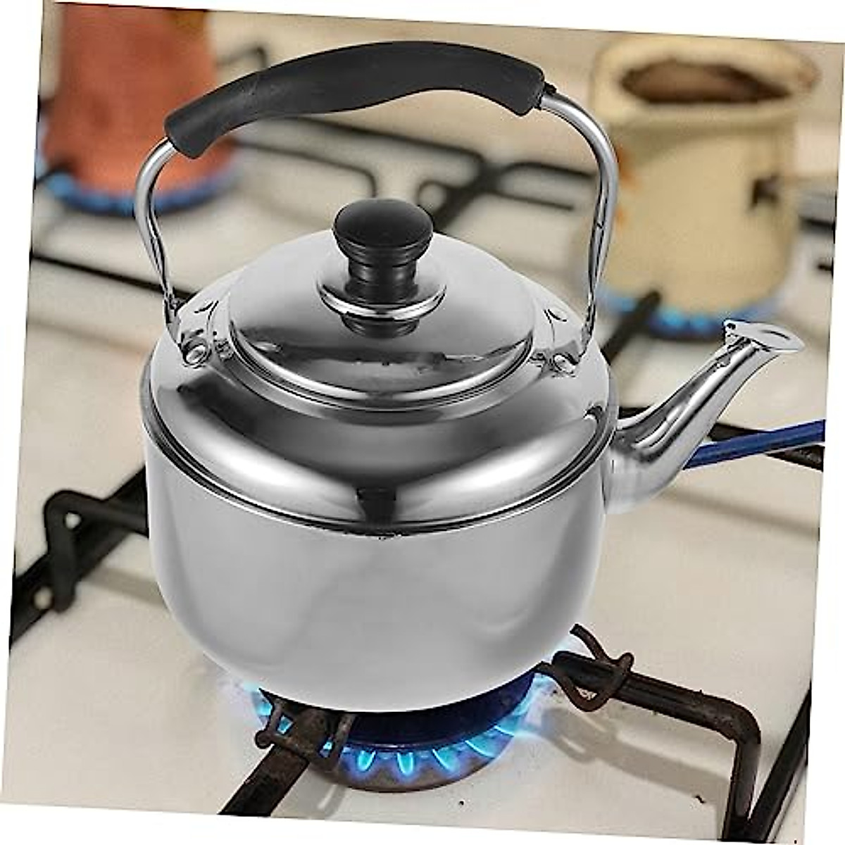 PAMINGONO Stainless Steel Kettle Tea Kettle Stainless Electric Tea Serving Pot Water Boiling Pot Stove Safe Insulated Teapot Espresso Machines for Home Coffee Espresso Maker Teakettle Silver