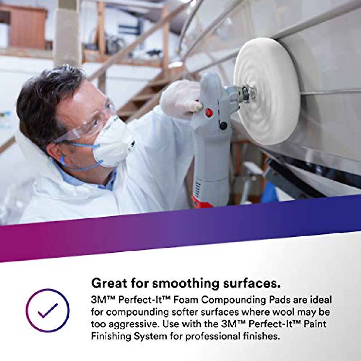 3M 05706 Perfect-It Foam Compounding Pad, 8 in