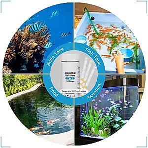Luxbird 7 in 1 Aquarium Test Kit, Fish Tank Test Strips, 100 Strip Pack, Freshwater Aquarium Water Test Kit to Detect Nitrite Nitrate Chlorine Carbonate Total Alkalinity Hardness pH